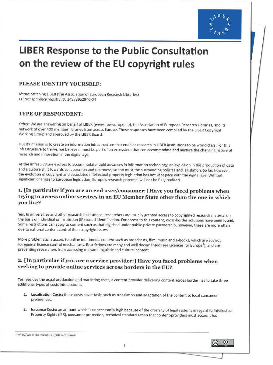 LIBER Responds to EU Copyright Review - LIBER Europe