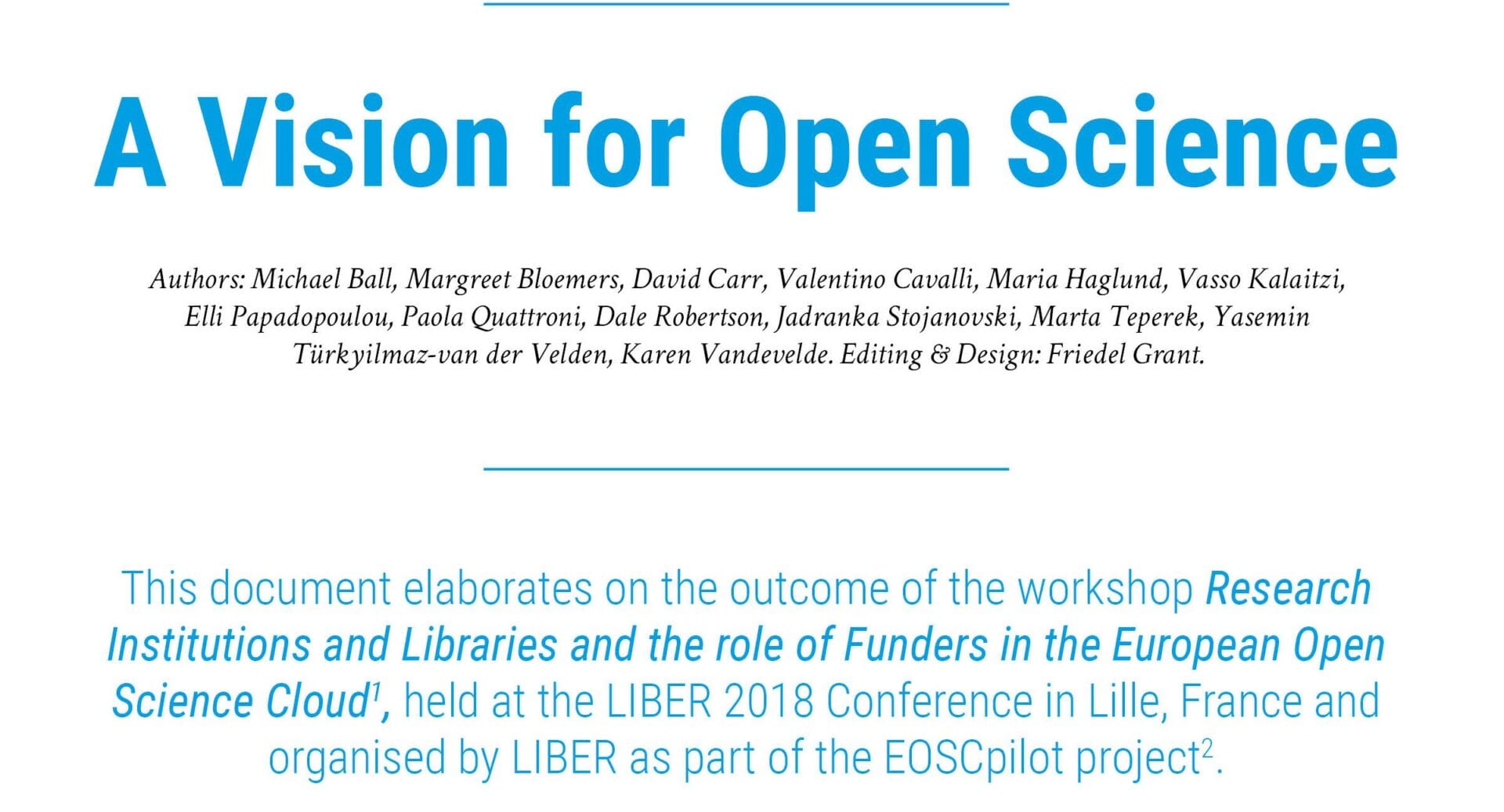 A Vision for Open Science - LIBER Europe